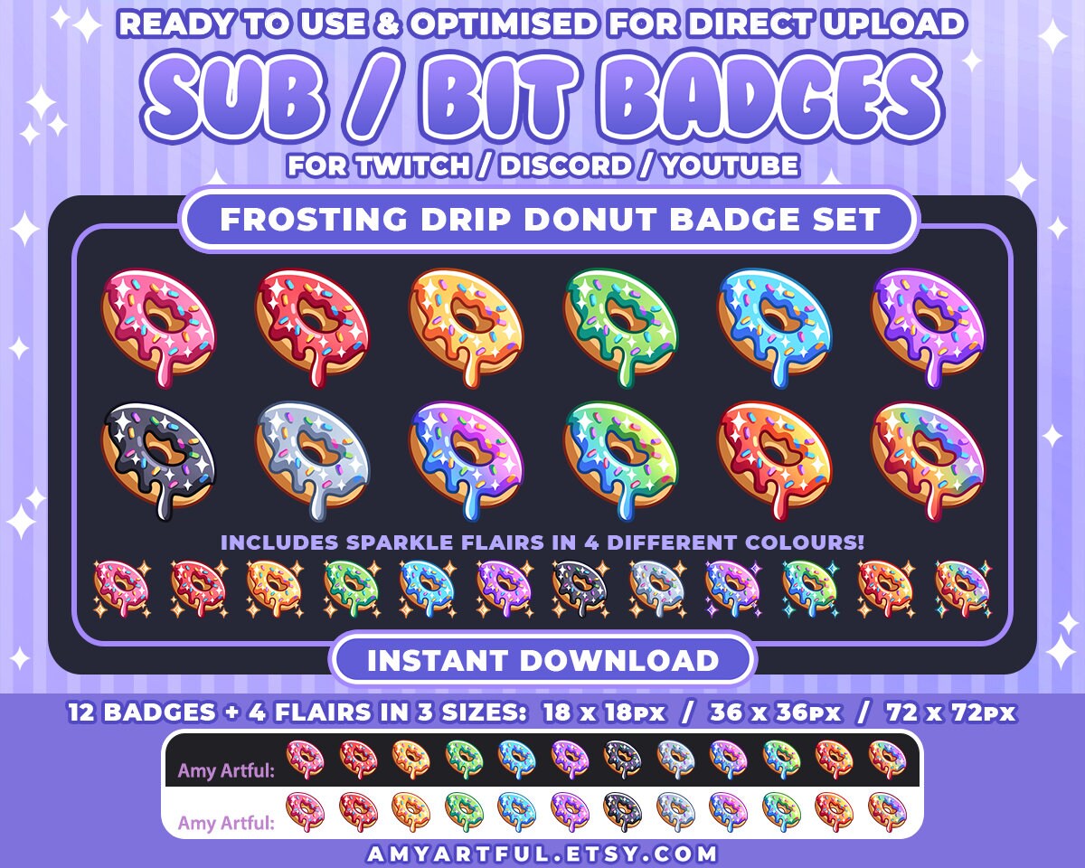 Twitch BIT SUB Badges / Flairs / Emotes / Emojis / Channel Art - Etsy