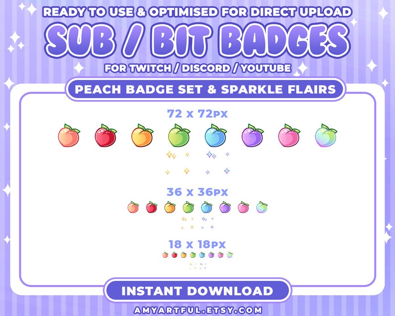 Twitch BIT SUB Badges / Flairs / Emotes / Emojis / Channel Art - Etsy