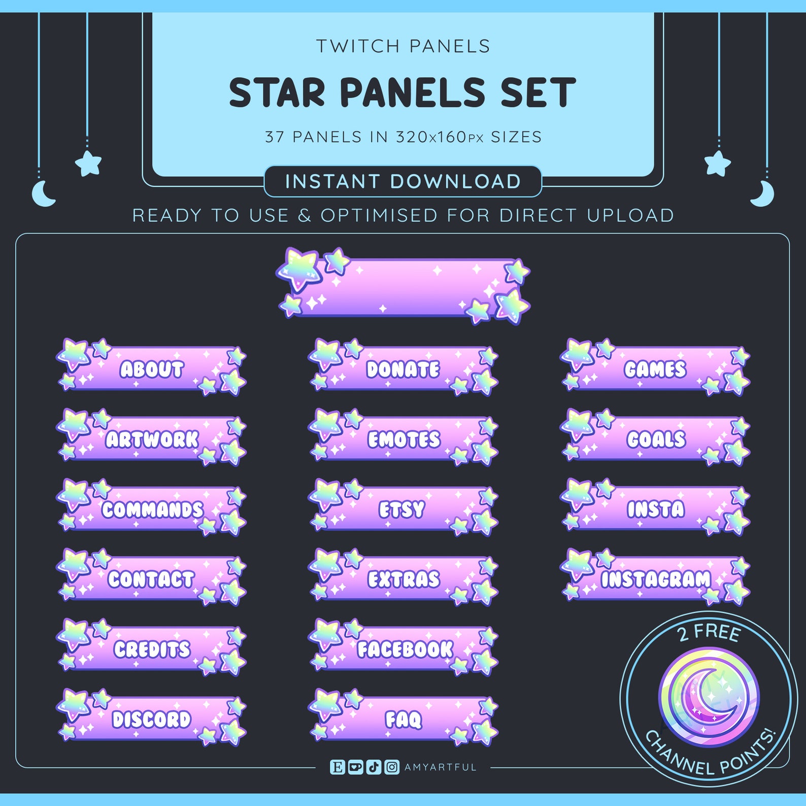 Twitch Panels / Channel Points Star Panels Free Matching Channel Point ...