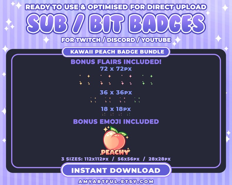 Twitch BIT SUB Badges / Flairs / Emotes / Emojis / Channel Art - Etsy