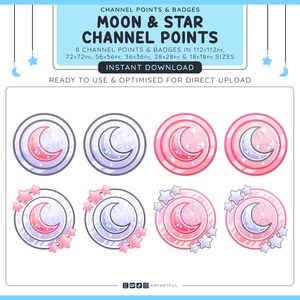 Twitch Channel Points / Emotes / Badges Moon & Stars Coins Bundle - Etsy