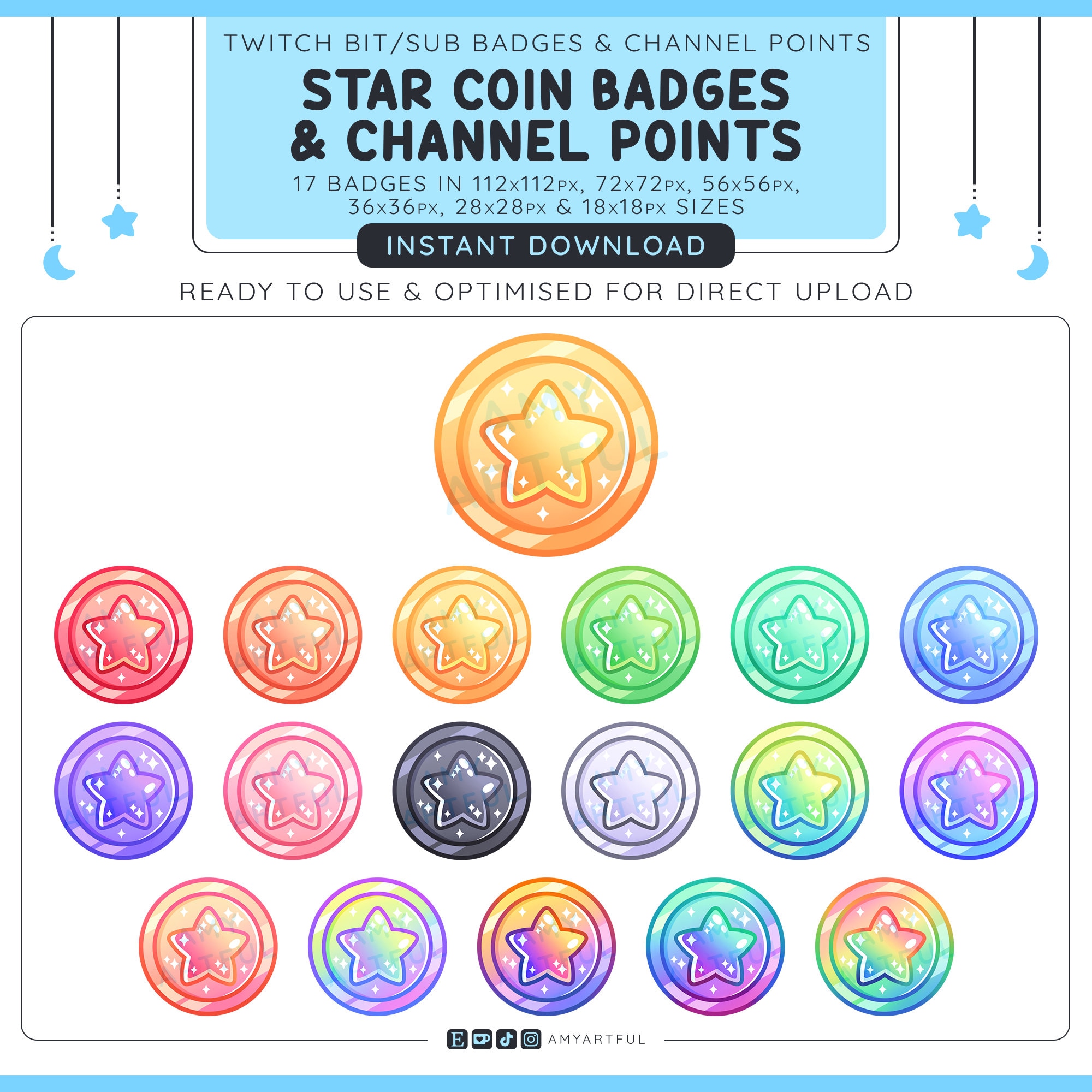 Twitch Channel Points & Badges Star Coin Bundle - Etsy