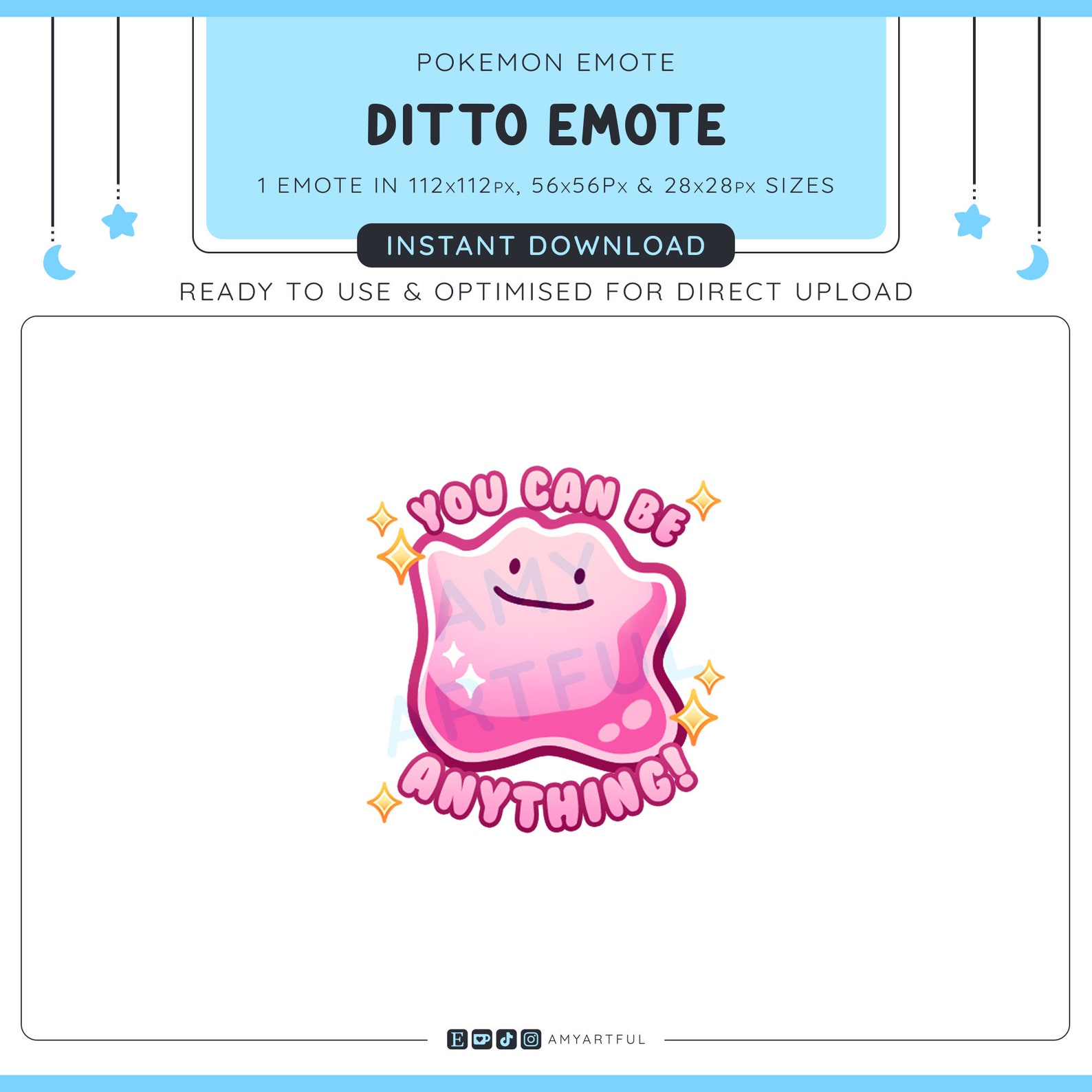 Twitch BIT SUB Badges / Emotes / Channel Art Pokemon Ditto Badges ...