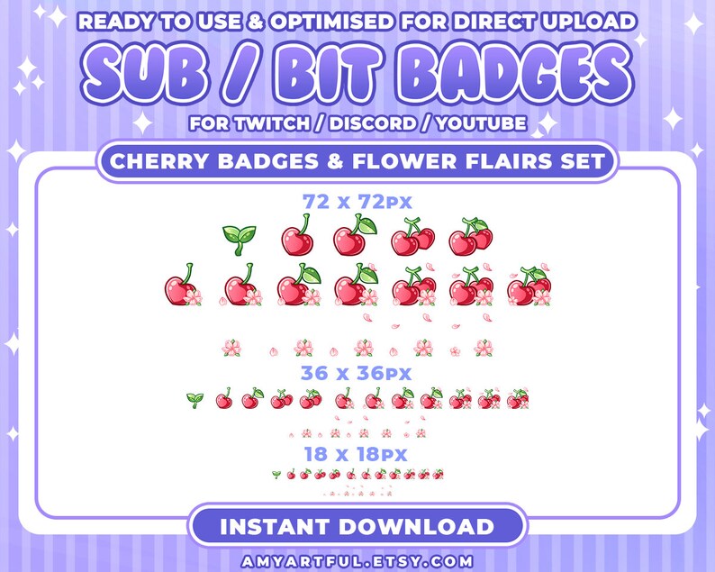 Twitch BIT SUB Badges / Flairs / Emotes / Emojis / Channel Art - Etsy