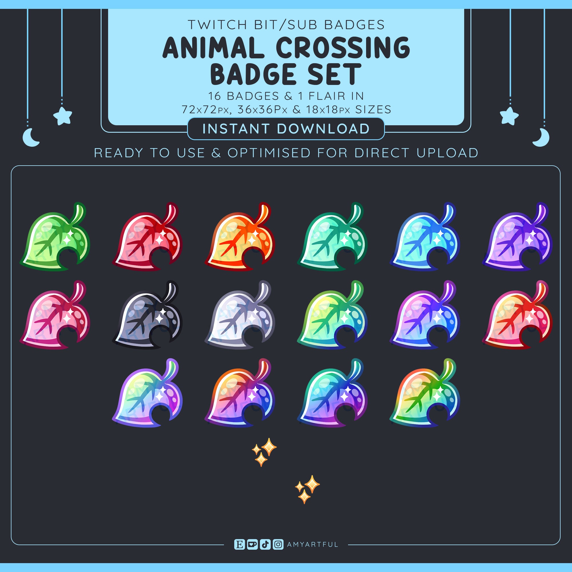 Twitch BIT SUB Badges / Flairs / Emotes / Emojis / Channel Art Kawaii ...