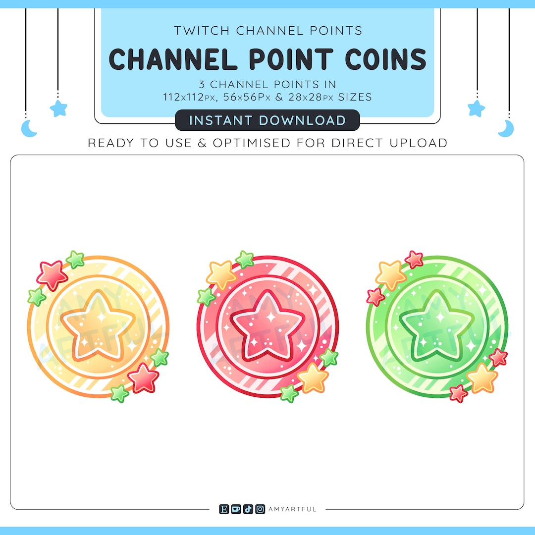 Twitch Channel Points Star and Sparkles Channel Point Coin Designs ...