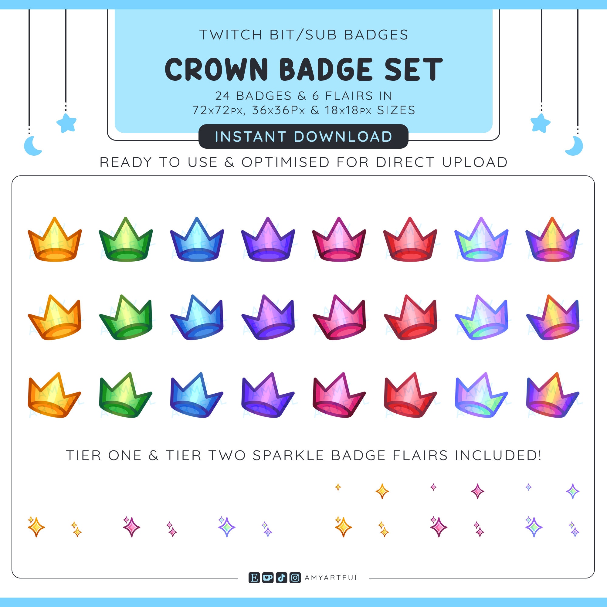 Twitch BIT SUB Badges / Flairs / Emotes / Emojis / Channel Art Pngs ...