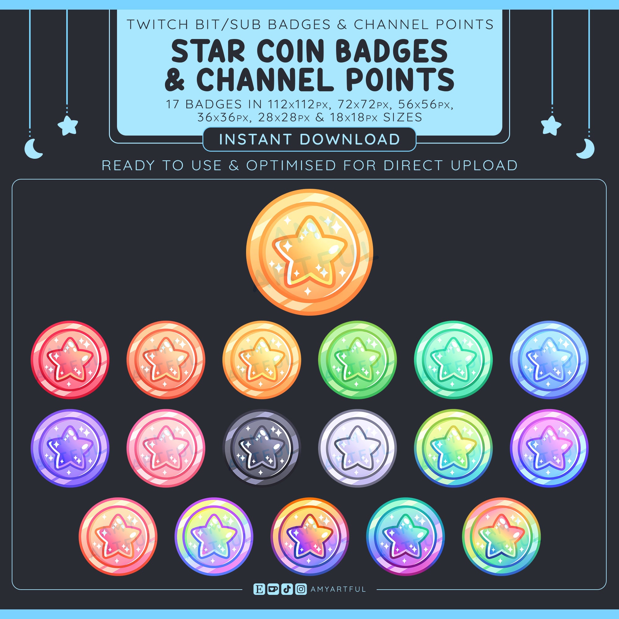 Twitch Channel Points & Badges Star Coin Bundle - Etsy