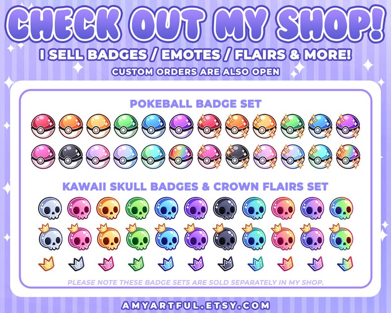 Twitch BIT SUB Badges / Flairs / Emotes / Emojis / Channel Art - Etsy