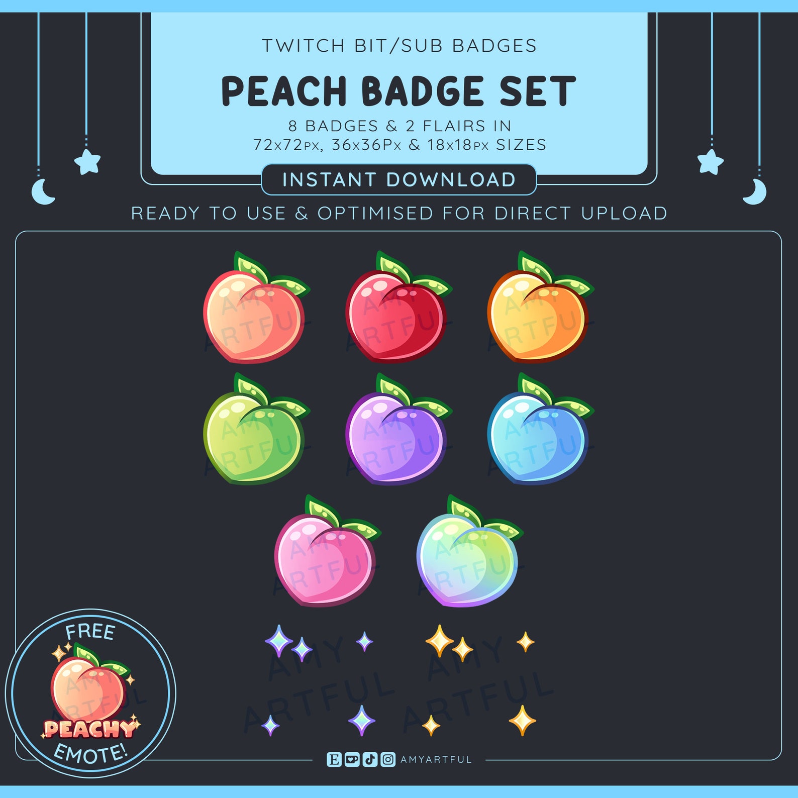 Twitch BIT SUB Badges / Flairs / Emotes / Emojis / Channel Art - Etsy