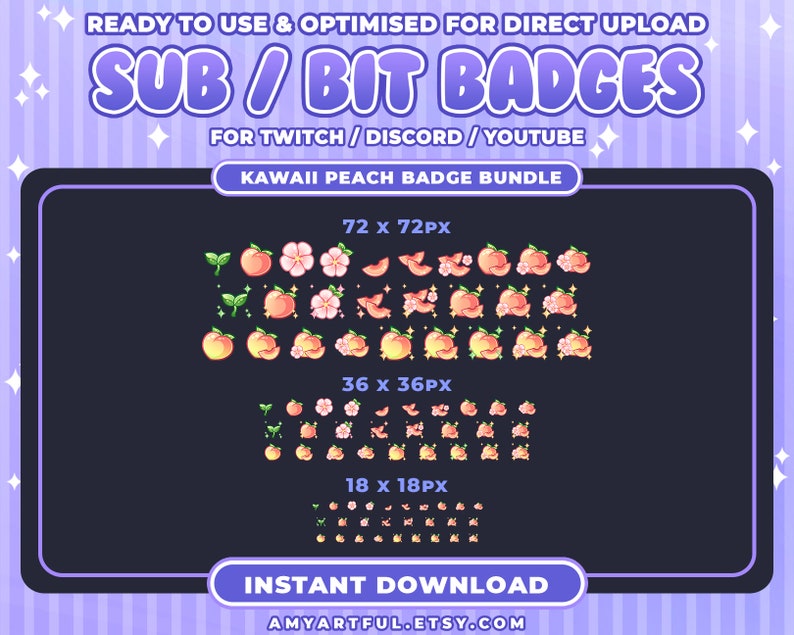 Twitch BIT SUB Badges / Flairs / Emotes / Emojis / Channel Art - Etsy