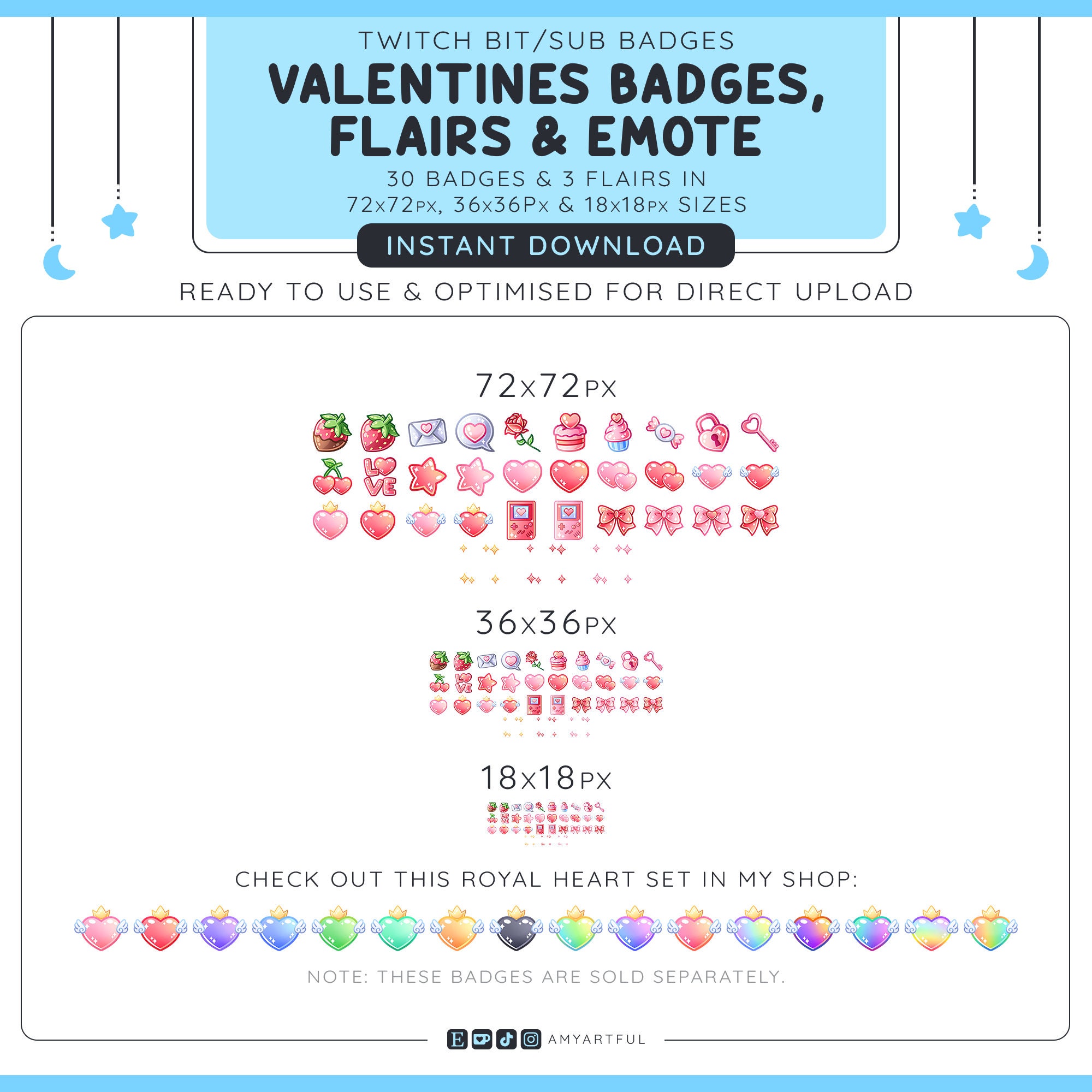 Twitch BIT SUB Badges / Flairs / Emotes / Emojis / Channel Art Pngs ...