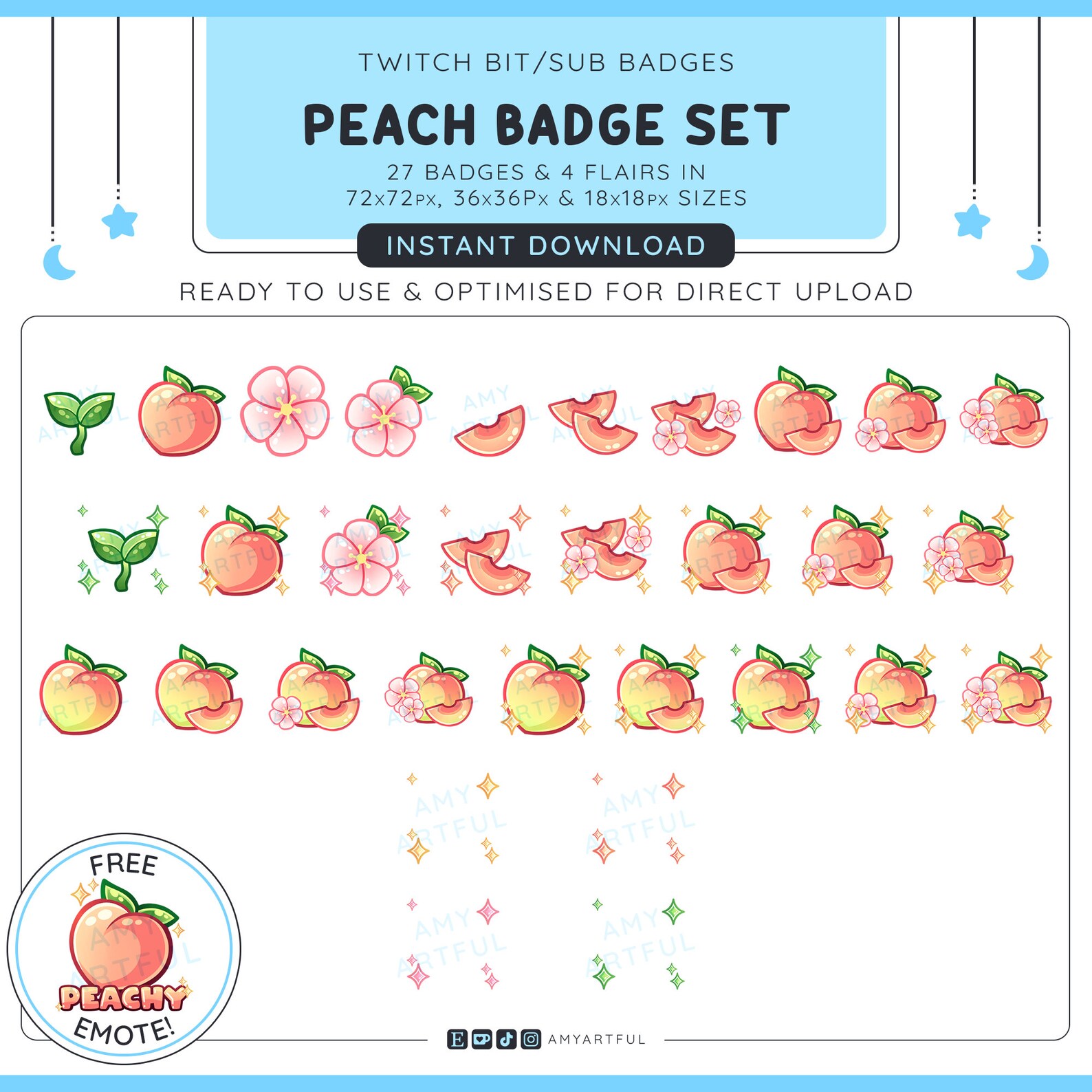 Twitch BIT SUB Badges / Flairs / Emotes / Emojis / Channel Art Pngs ...