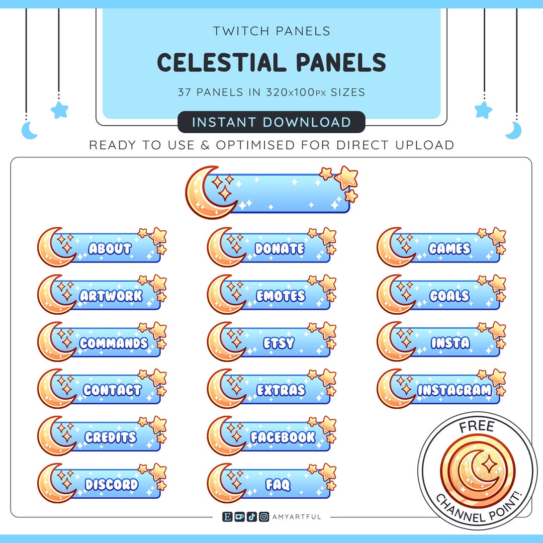 Twitch Panels / Banners / Channel Art Pngs Celestial Panels Free ...