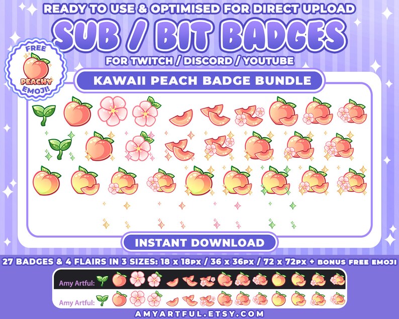 Twitch BIT SUB Badges / Flairs / Emotes / Emojis / Channel Art - Etsy