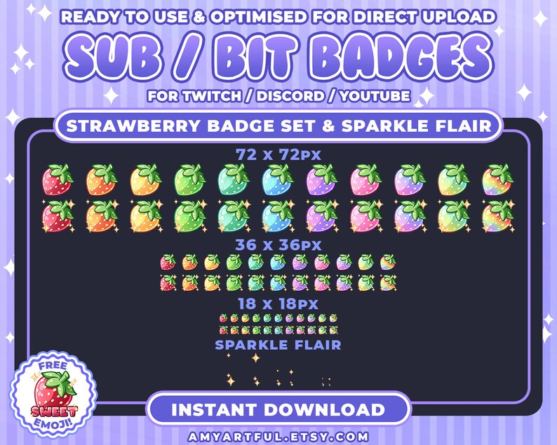 Twitch BIT SUB Badges / Flairs / Emotes / Emojis / Channel Art - Etsy