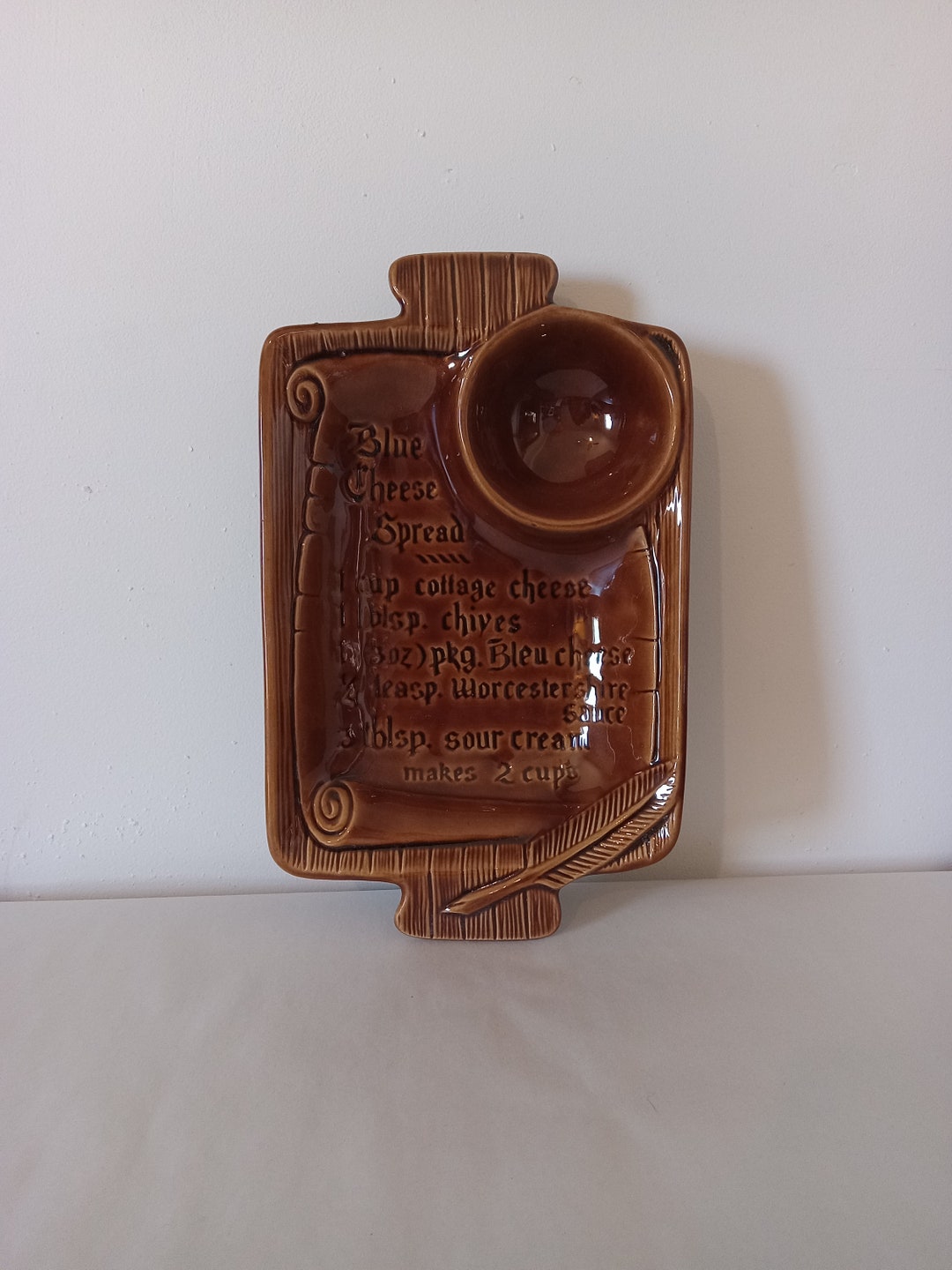 Vintage 70s Blue Cheese Spread Recipe California Pottery Chip Veggie ...