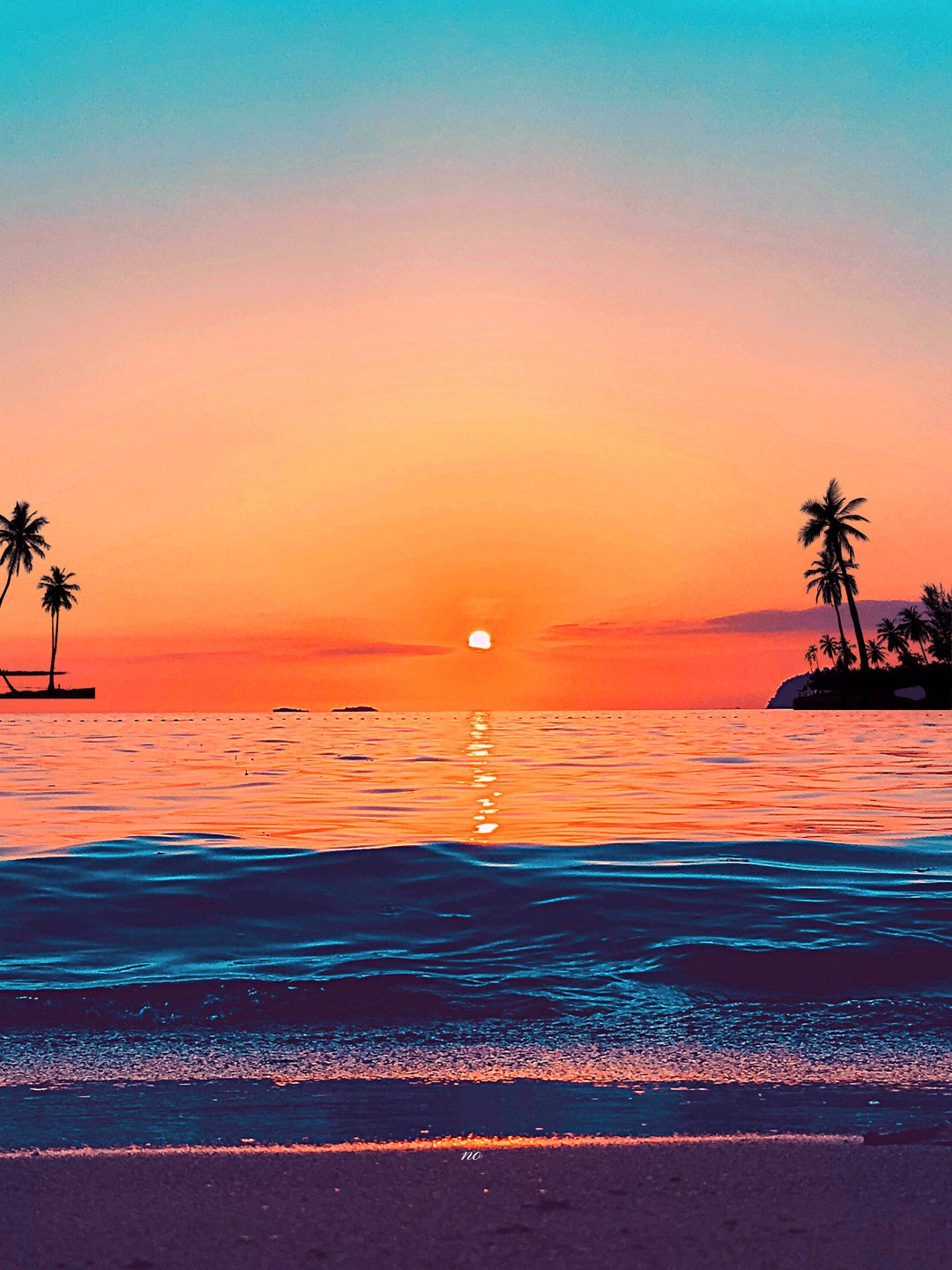 Beach Sunset Digital Art/wallpaper - Etsy