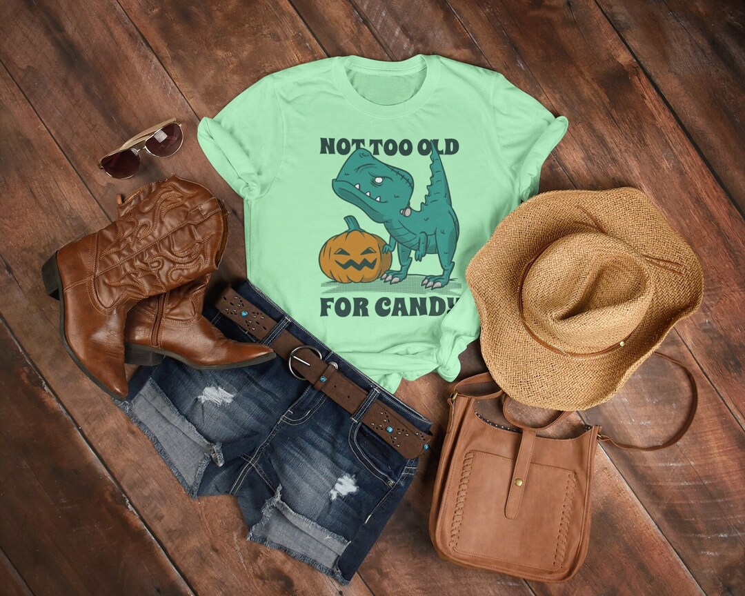 Not Too Old for Candy Funny Halloween Shirt, Spooky Dead Pumpkin Tee ...