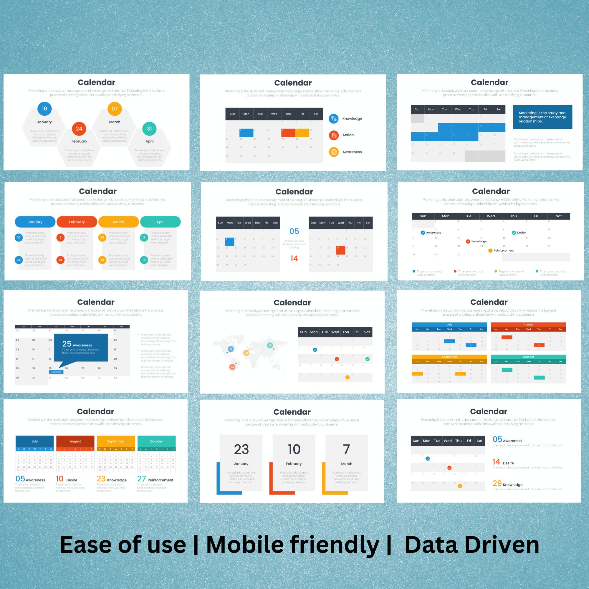 20 Calendar Highly Sorted PPT Editable Slides Template | Calendar Theme ...