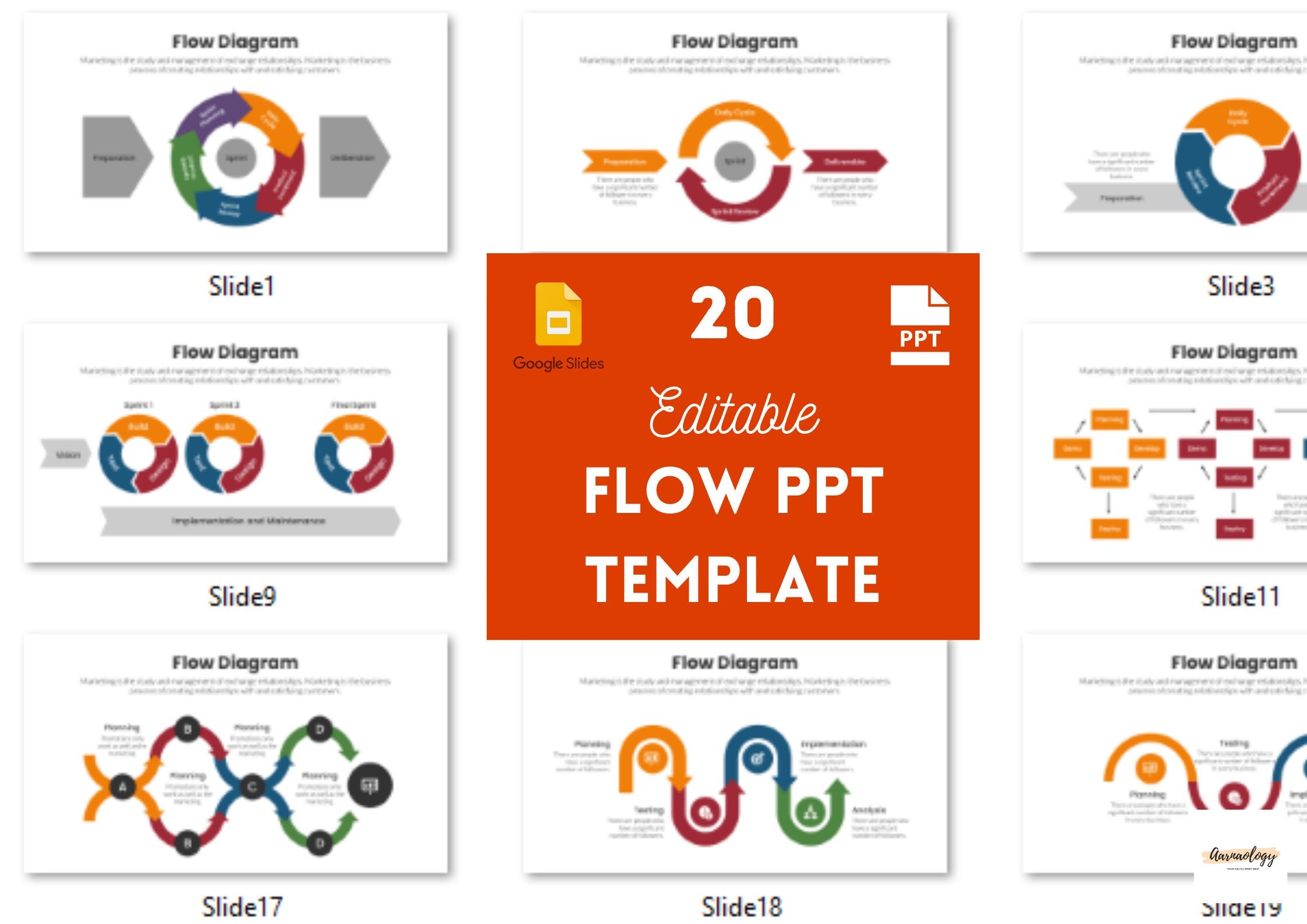 20 Editable Highly Sorted Flow PPT Slides Template Flow Theme 20 Slides ...