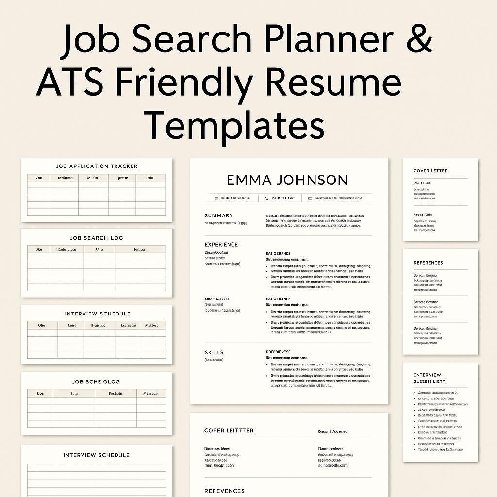 ATS Resume Template, Cover Letter, Job Search Tracker (digital Download ...