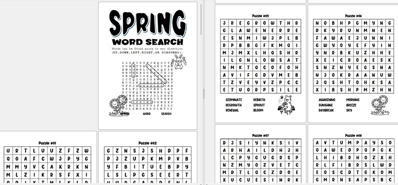 500+ Pages of Word Search Fun: From Animals to Unicorns & Beyond - Etsy