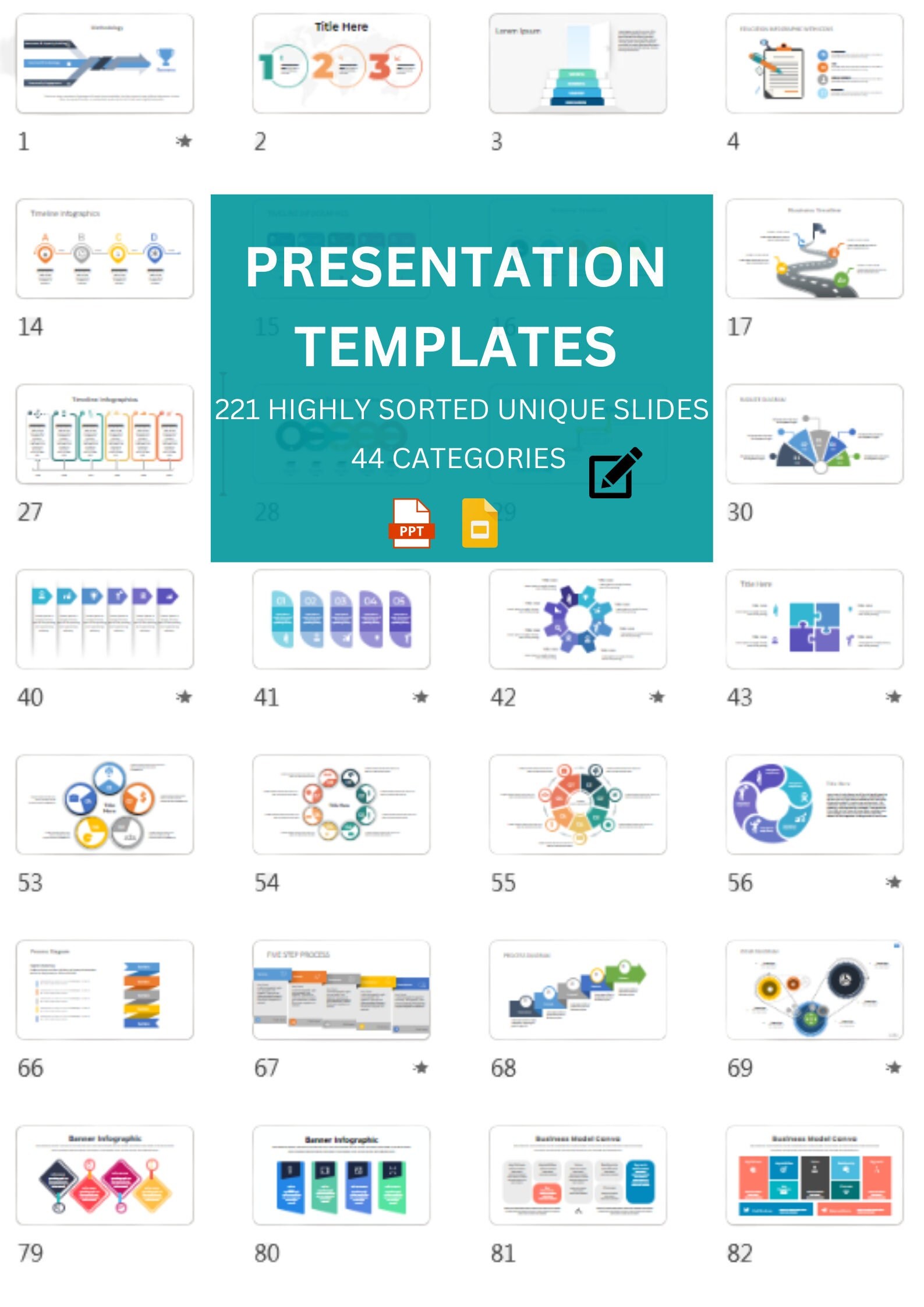 2024 Presentation Template Bundle 221 Highly Sorted Unique Slides 44 ...