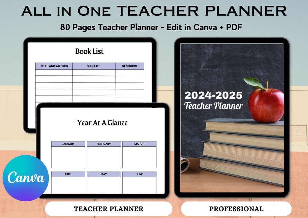 2023-2024 Teacher Planner, Printable Planner Inserts PDF, Lesson ...