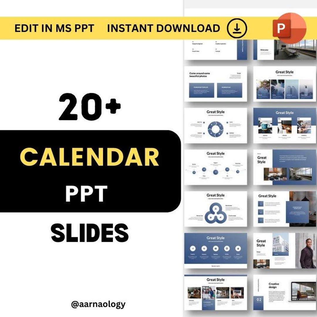20 Calendar Highly Sorted PPT Editable Slides Template | Calendar Theme ...