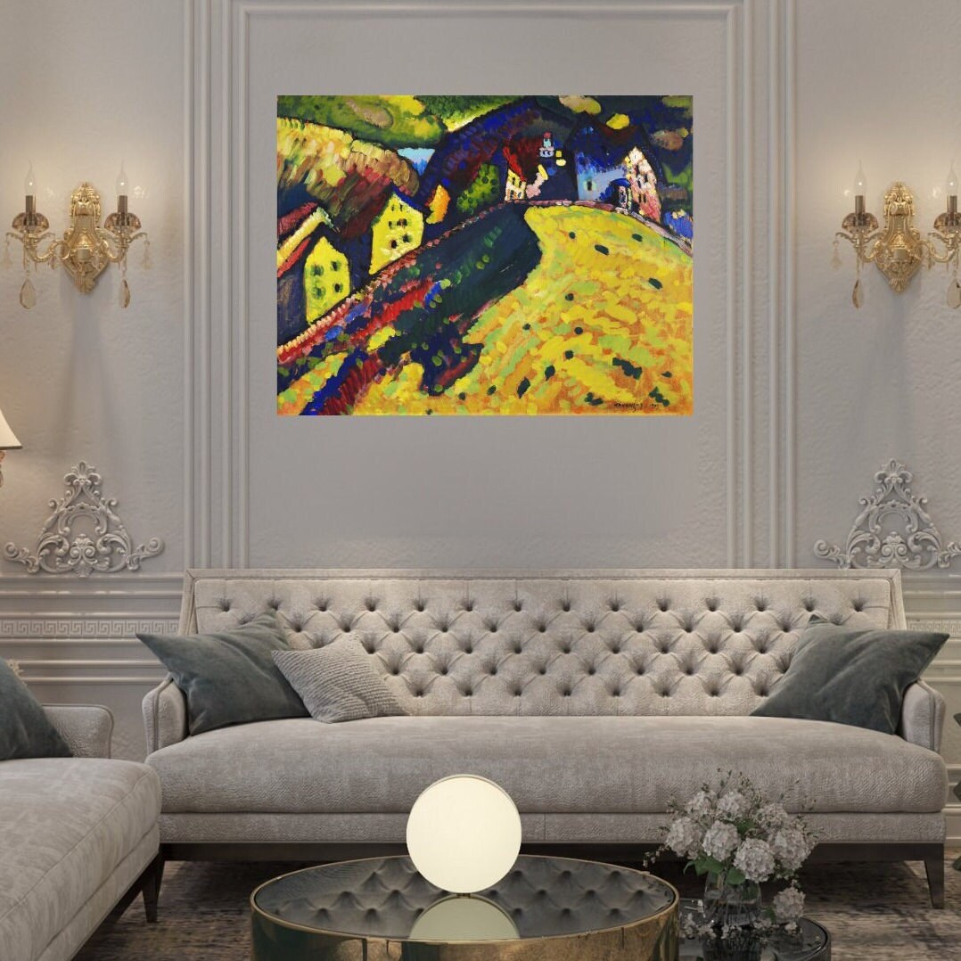 Houses at Murnau, Wassily Kandinsky, Russian Art, Masterpiece, Famous Painting, Canvas Wall Art ...