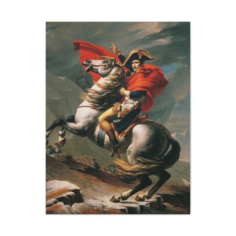 Napoleon Crossing The Alps Jacques louis David French Painter Canvas
