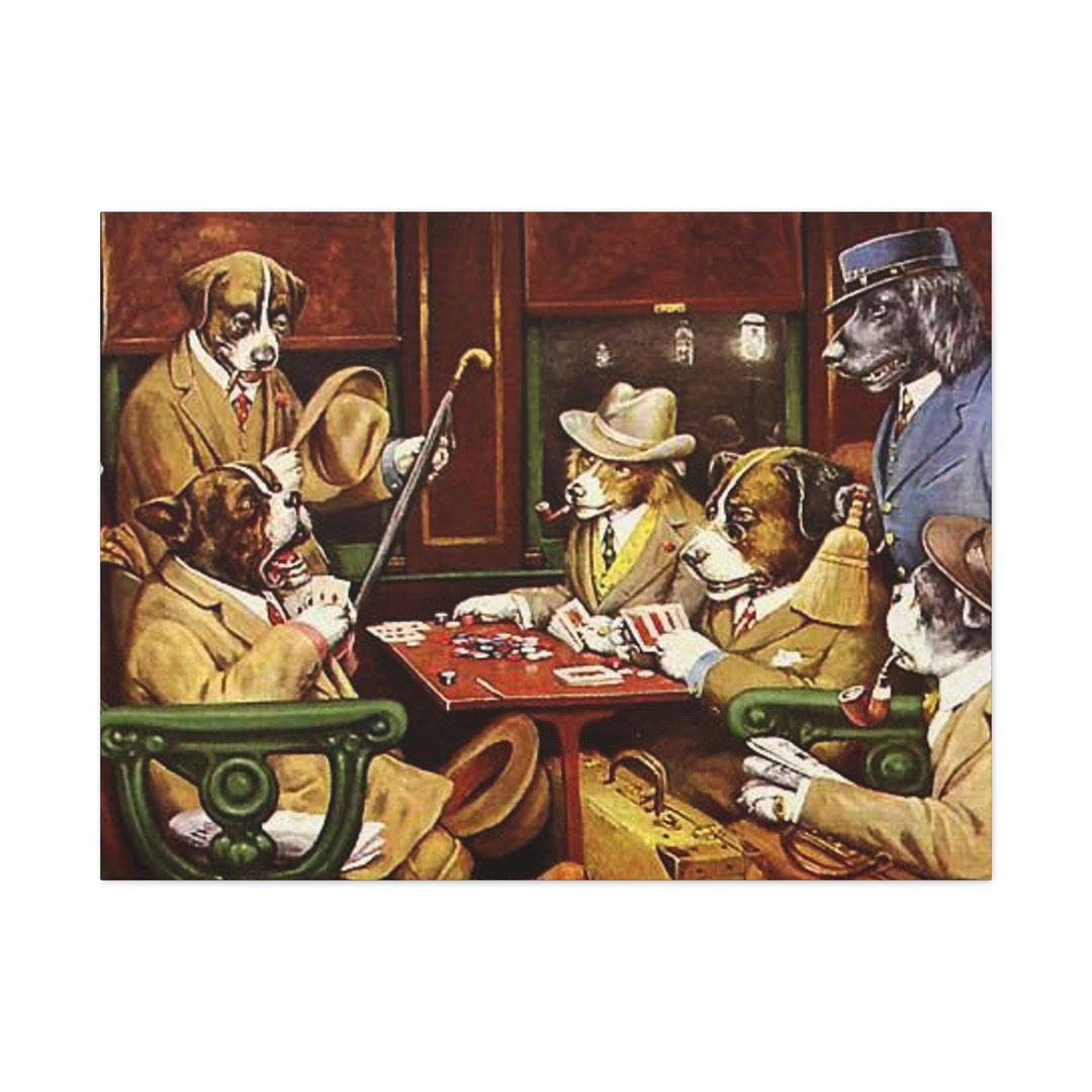 Dogs Playing Poker Canvas Print Wall Decor, Vintage Canvas Art Home ...
