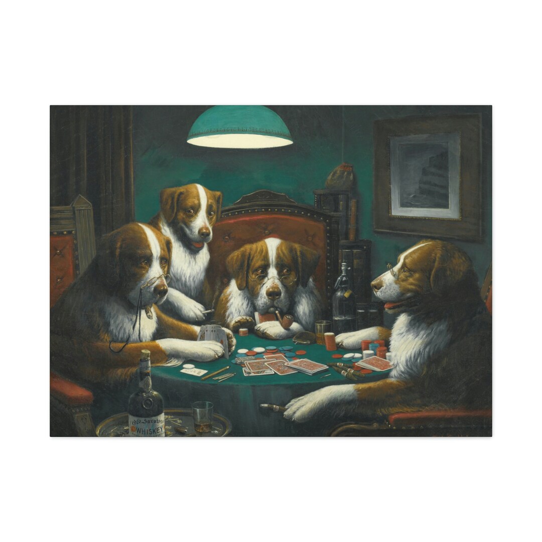 Dogs Playing Poker Canvas Print Wall Decor, Vintage Canvas Art Home ...