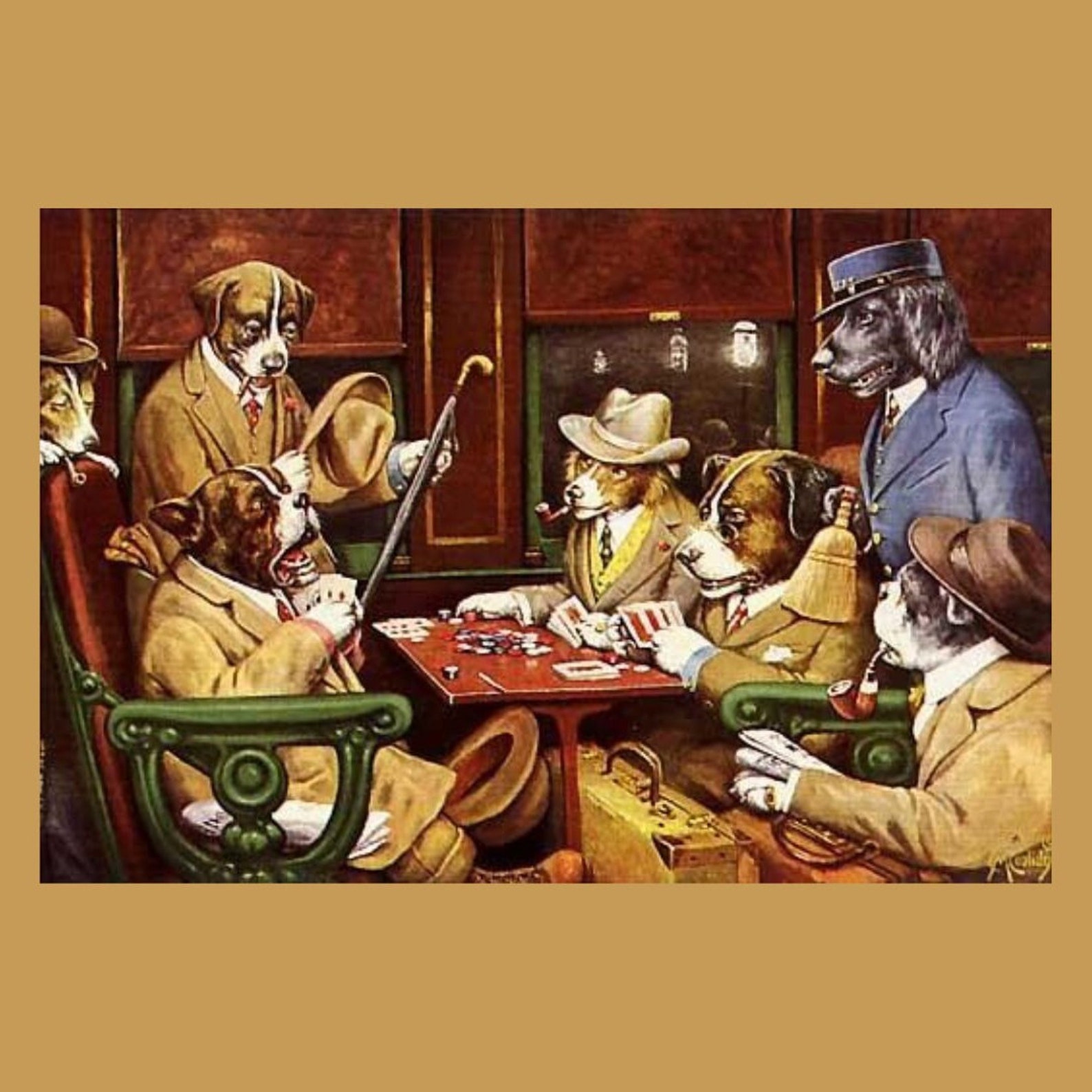 Dogs Playing Poker Canvas Print Wall Decor, Vintage Canvas Art Home ...