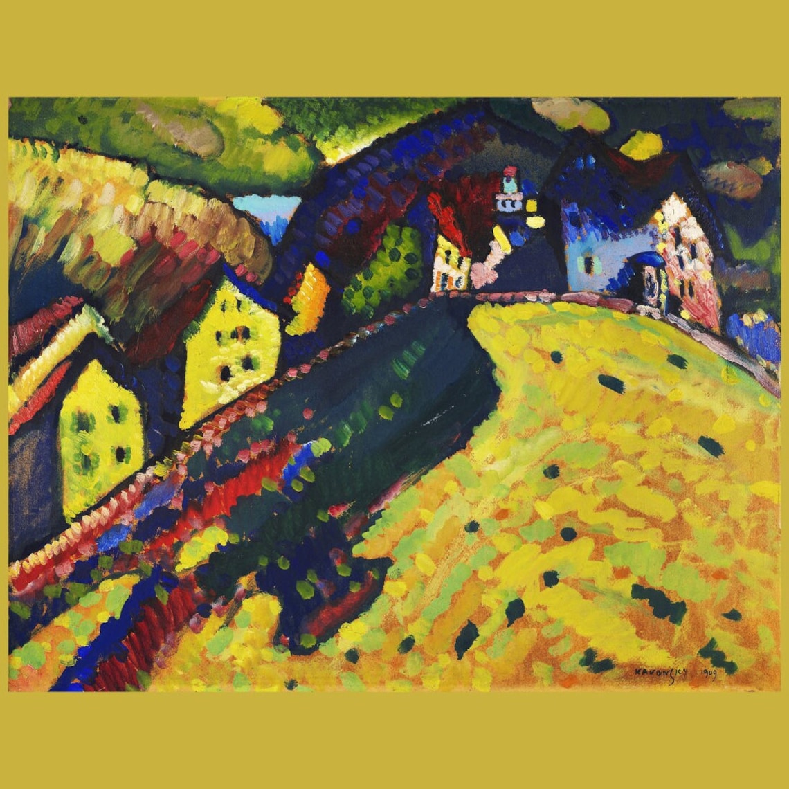 Houses at Murnau, Wassily Kandinsky, Russian Art, Masterpiece, Famous ...