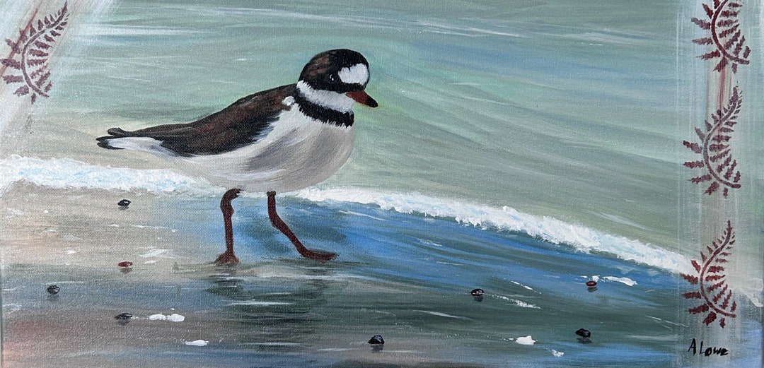 Abstract Acrylic Painting of a Plover on the Beach - 10" X 20" - Etsy