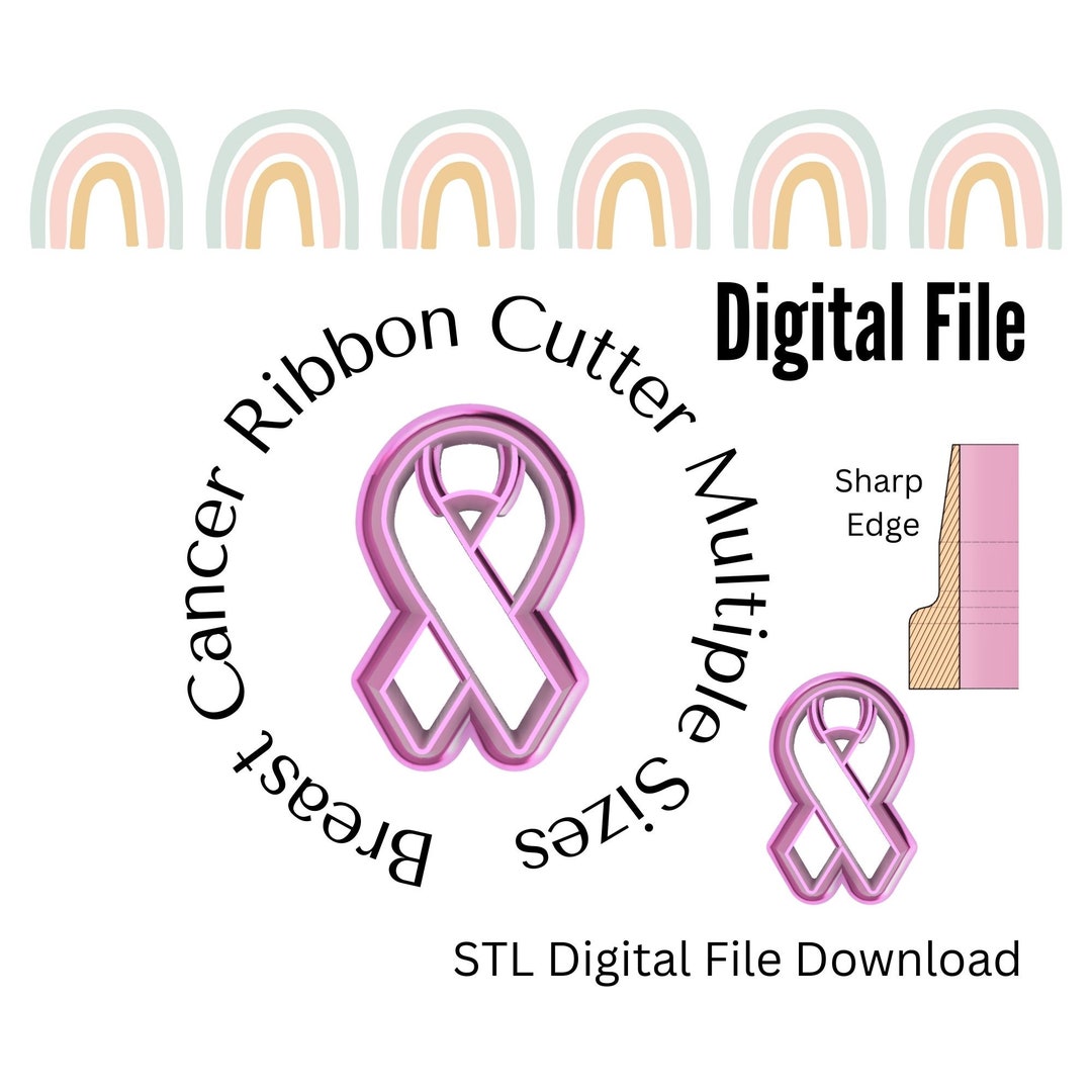 Breast Cancer Awareness Ribbon Clay Cutter Sets STL File Digital ...