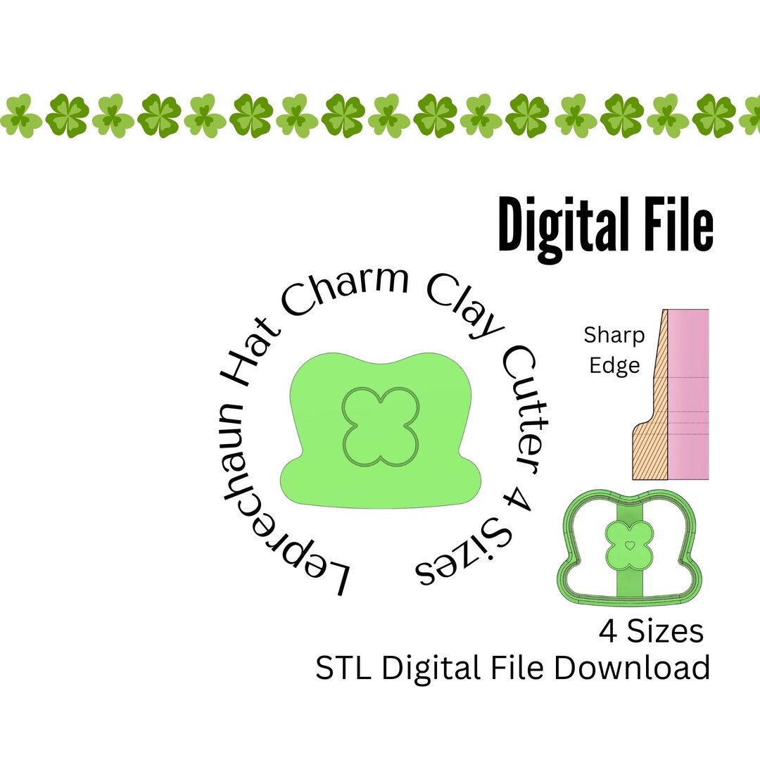 Leprechaun Hat Charm St Patricks STL Digital Download Files - Etsy