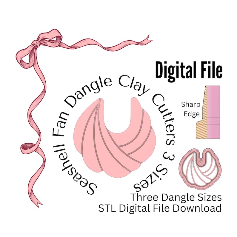 Seashell Fan Clay Cutter STL File Digital Downloads - Etsy