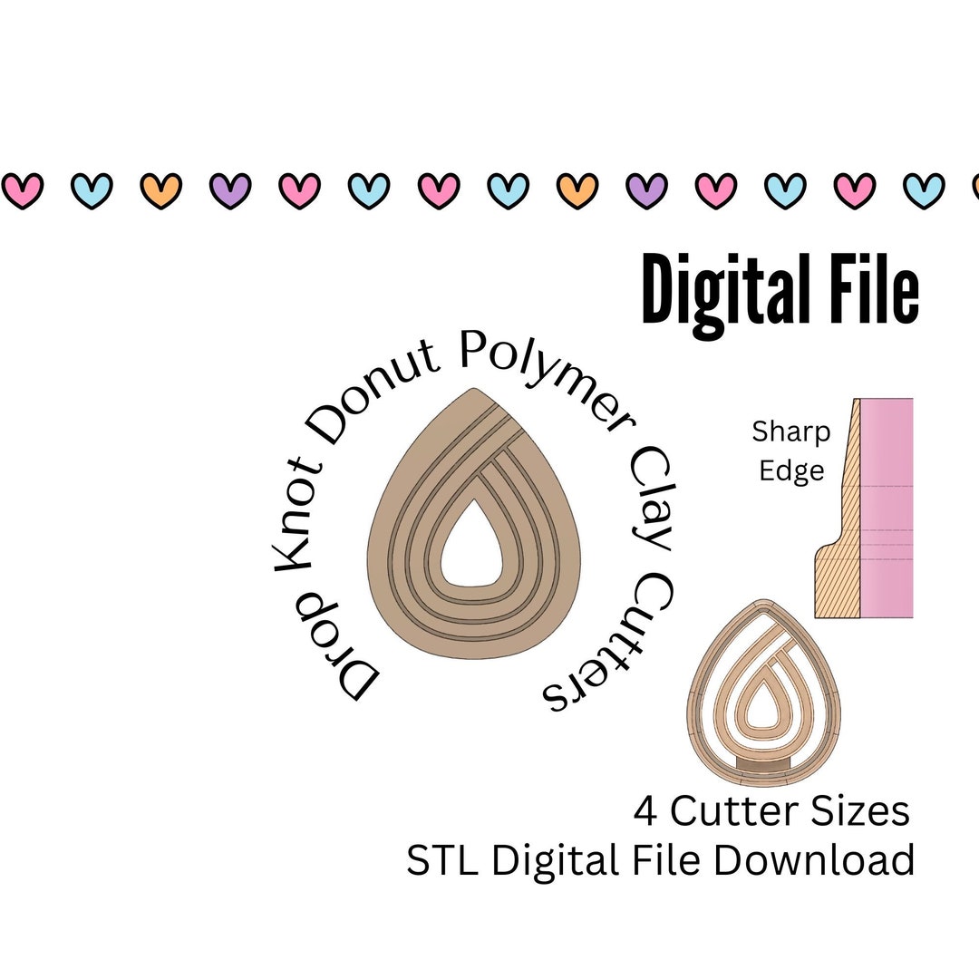 Drop Knot Donut Earring Clay Cutter Set STL Digital Download Files - Etsy
