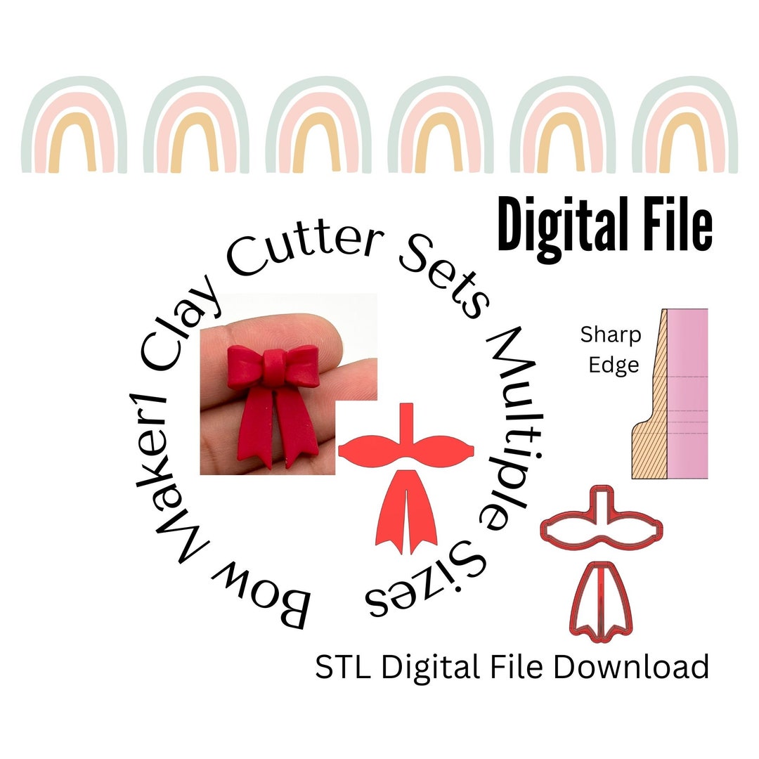 Bow Maker1 Clay Cutter Set | STL File | Digital Download | Clay Cutter ...