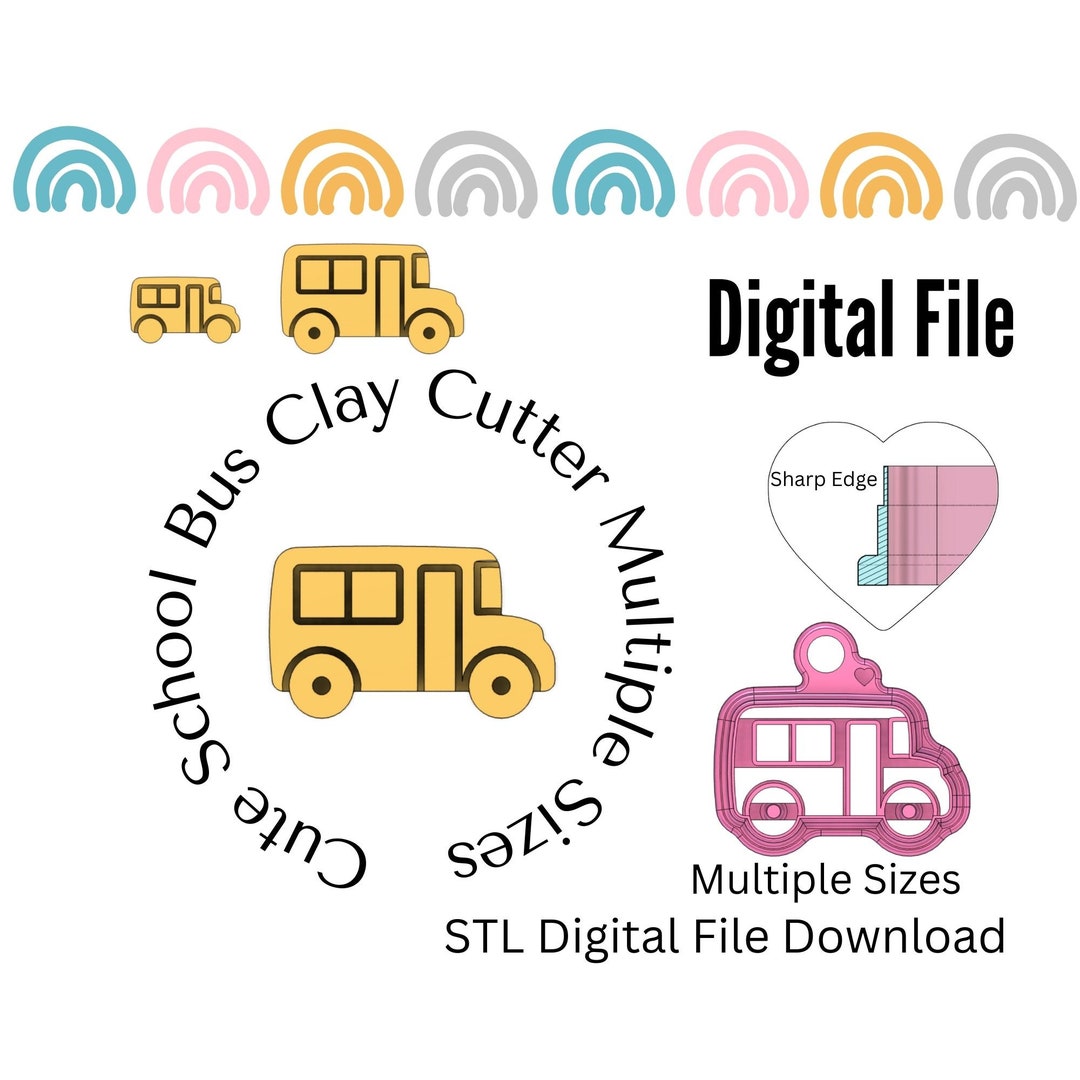 Cute School Bus Clay Cutter STL File Digital Download - Etsy
