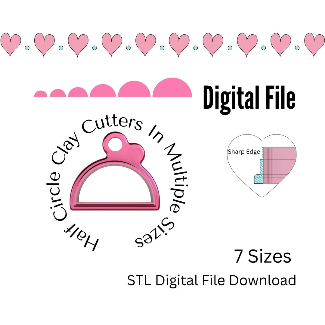 Half Circle Clay Cutter File | STL 3D Print | Digital Download - Etsy