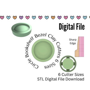 Circle Bookshelf Bezel Earring Clay Cutter STL Digital Download Files - Etsy
