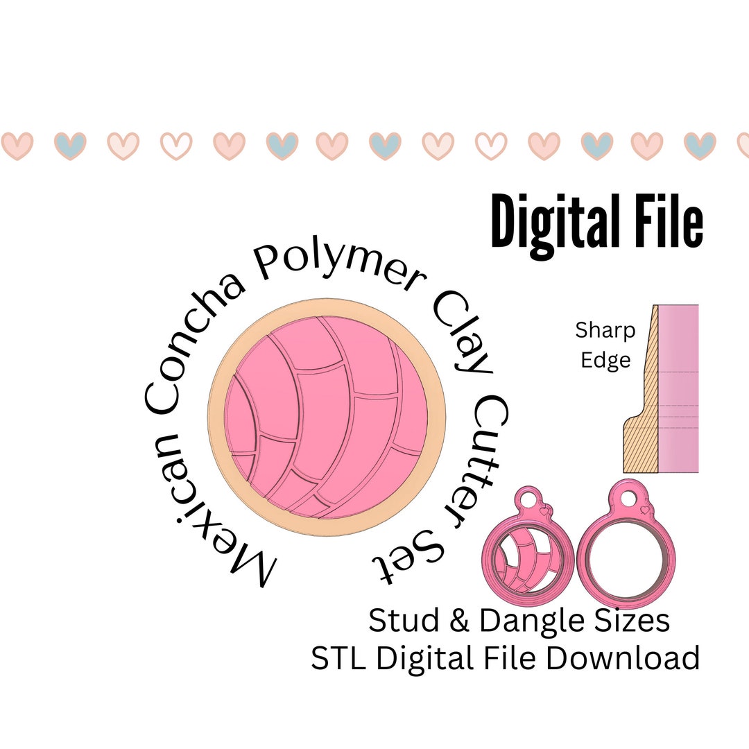 Mexican Pastry Concha Cinco De Mayo Clay Cutter STL Digital Download ...