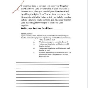 Tarot Profile Workbook- Calculateand Understand Your Tarot Profile - Etsy