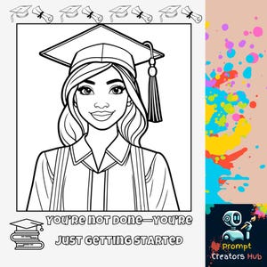 Graduation Celebration Coloring 30 Page Printable Bundle for All Ages 8 ...