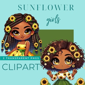 Sunflower Chibi Clip Art, 2 Eye-catching Transparent PNG Images ...