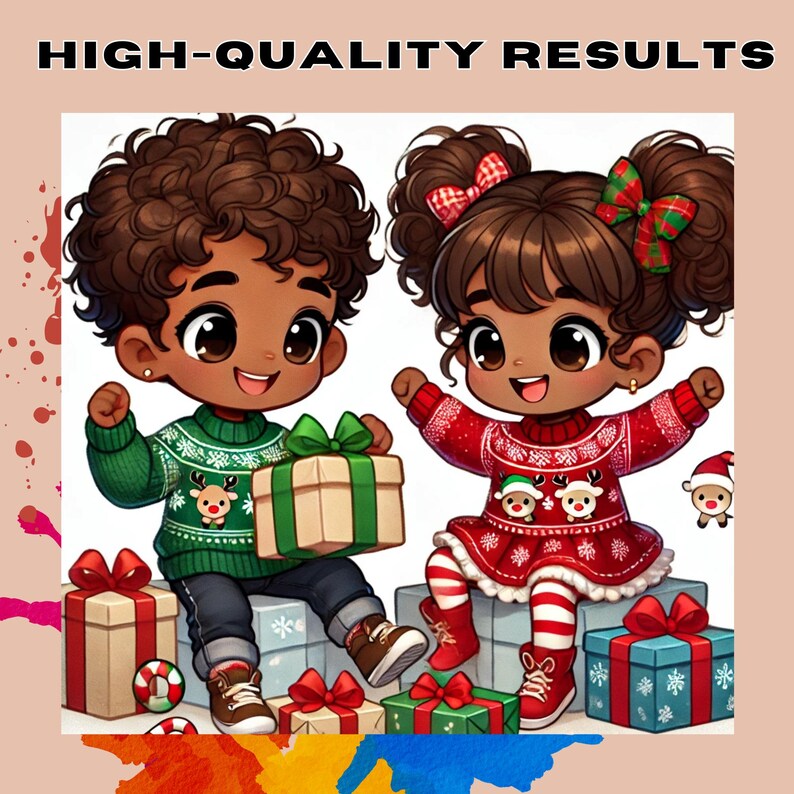 Chibi Christmas Season's Greeting: Clipart Bundle 10 PNG Transparent ...
